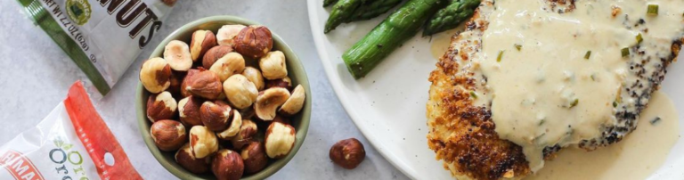 Hazelnut Crusted Chicken with Cream Sauce – Oregon Orchard, Hazelnut ...